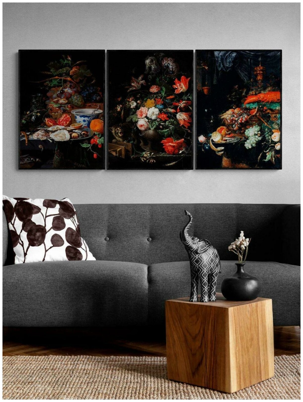 Набор из трех постеров Цветы и фрукты 29х42 см