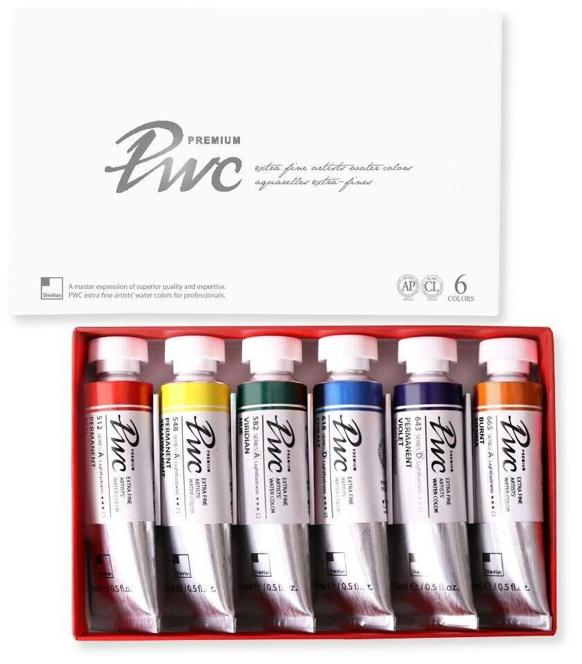 Набор акварели ShinHanart PWC set A 6 цветов*15мл