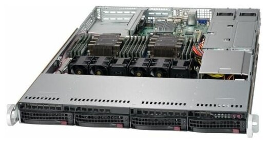 ABC Платформа 1U 19 RM Supermicro SuperServer SYS-6019P-WTR (2xSocket3647, iC621, 12xDDR4, 4xHS 3.5 SATA III/SAS, RAID, 2xPCI-E, VGA, 2x1Гбит LAN, IPMI2.0, USB3.0, 750Вт)