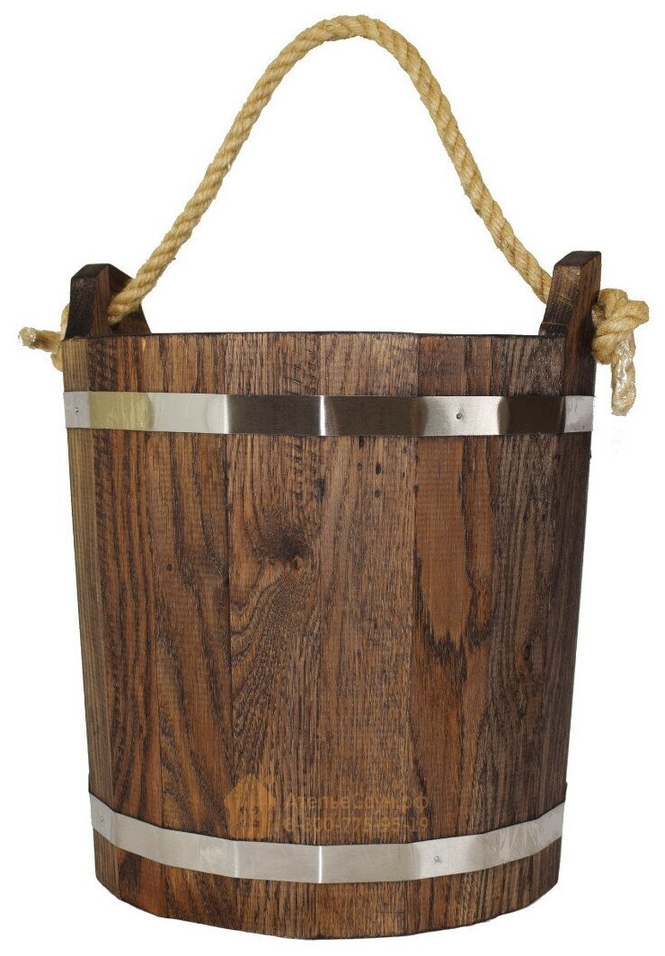 Запарник WoodSon 16 л из дуба тёмного, с нержавеющей вставкой (арт. WZ4)