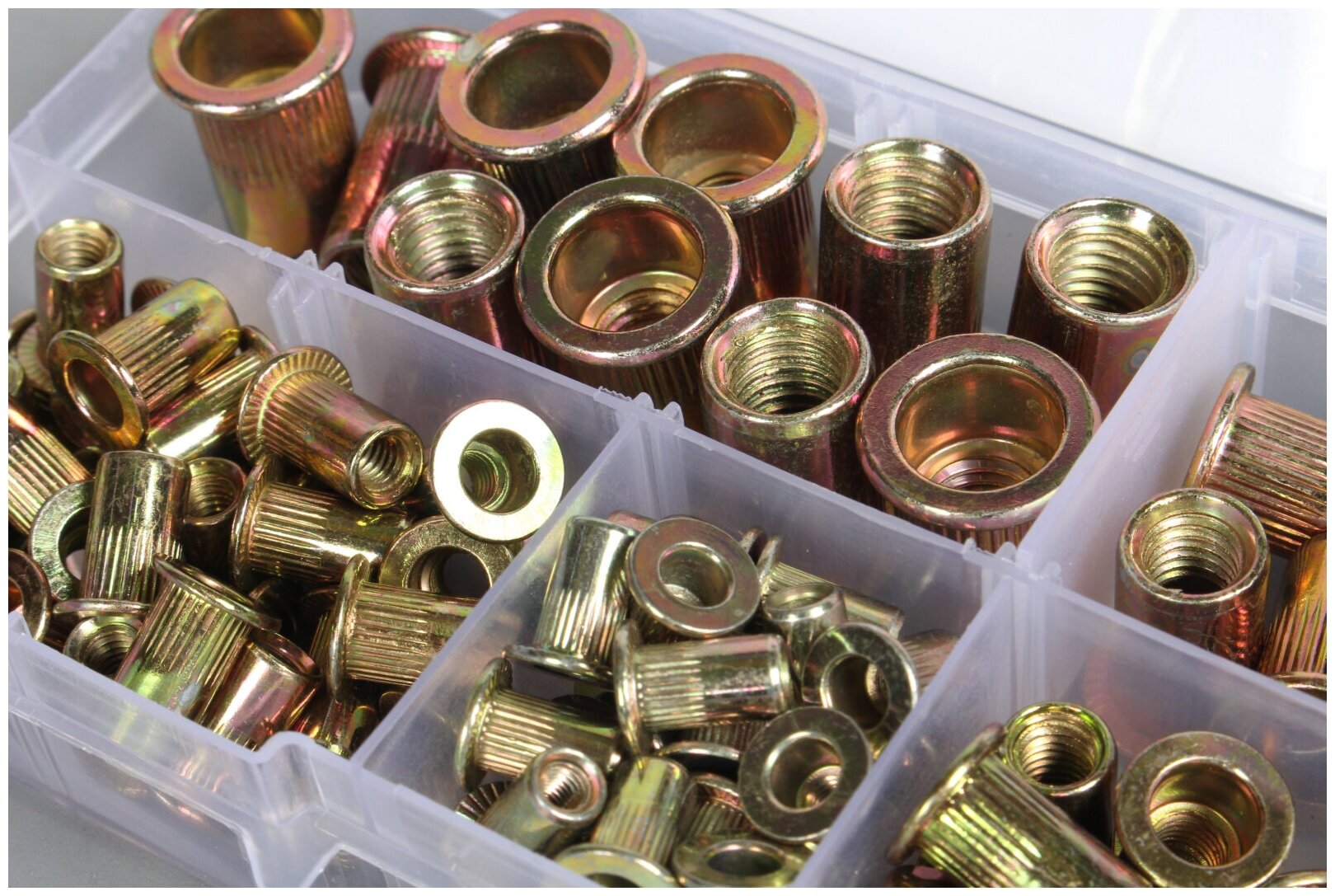 Набор заклепок резьбовых AnroKey, М3-М8, 100 предметов, цинк