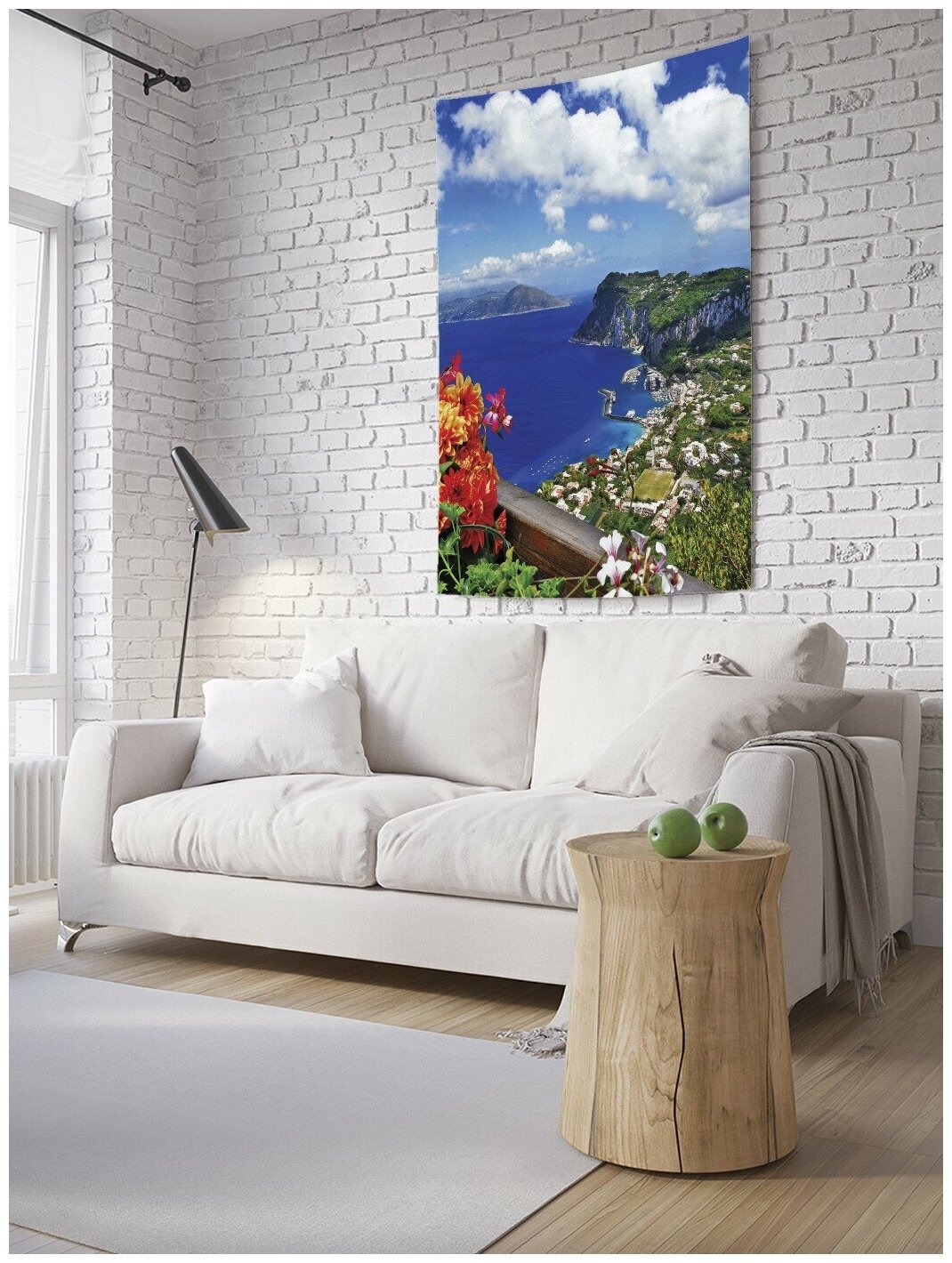 Фотопанно на стену вертикальный из ткани постер 100х150 "С видом на море", JoyArty