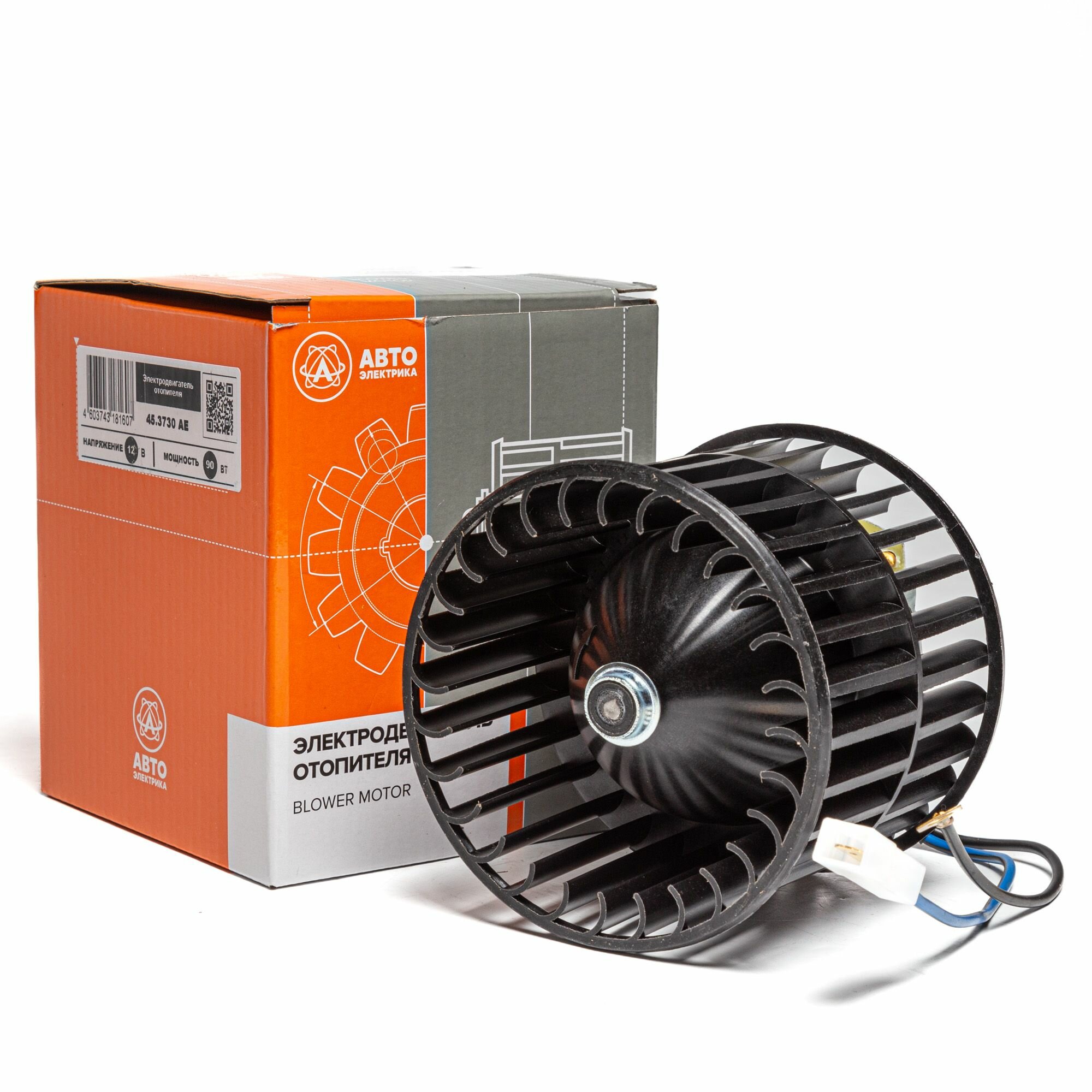 Мотор отопителя с крыльчаткой, ВАЗ, ИЖ 12В, 90Вт, для ВАЗ 2108, 2109 21099 ИЖ 2126 арт 453730AE АвтоЭлектрика