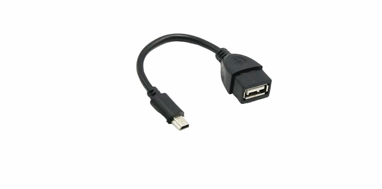 Переходник кабель, USB OTG mini USB, для передачи данных, 8 см, черный