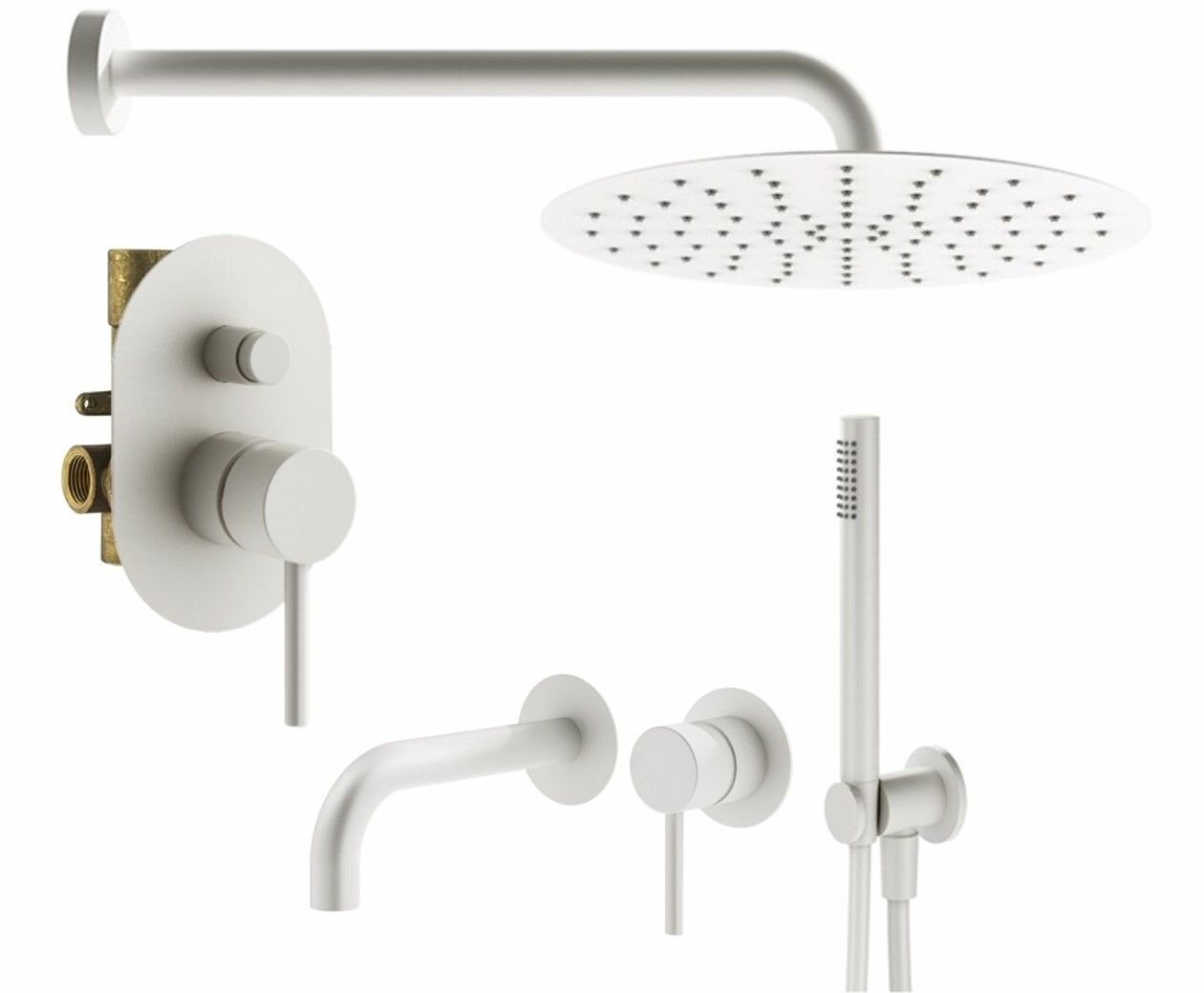 Комплект смесителей для душа Plumberia Selection KITXO15BO210, Белый матовый