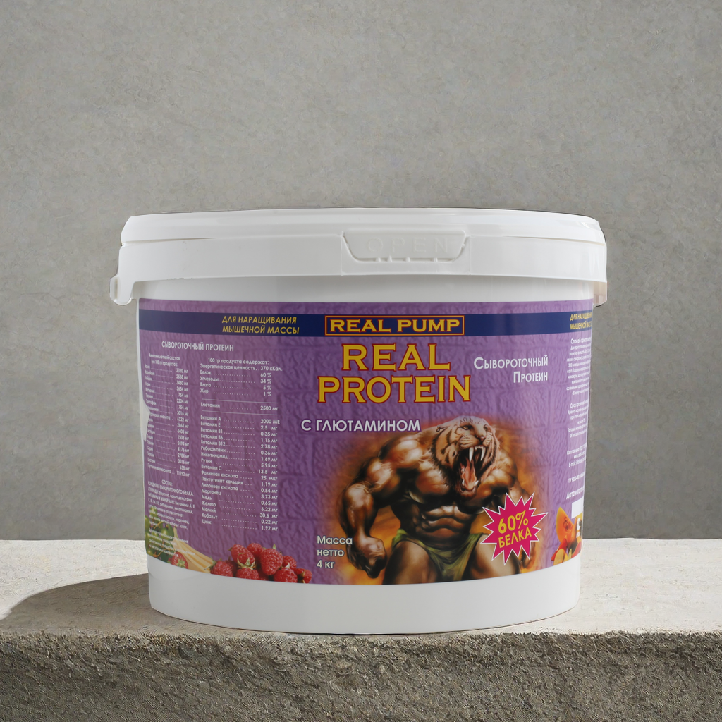 Сывороточный протеин Real С 60% 4000 гр Ваниль/Шоколад
