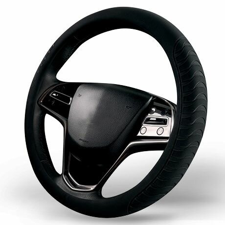 Оплетка, чехол (накидка) на руль Шкода Камик (2019 - 2024) внедорожник 5 дверей / Skoda Kamiq, Замша (премиального качества), Черный