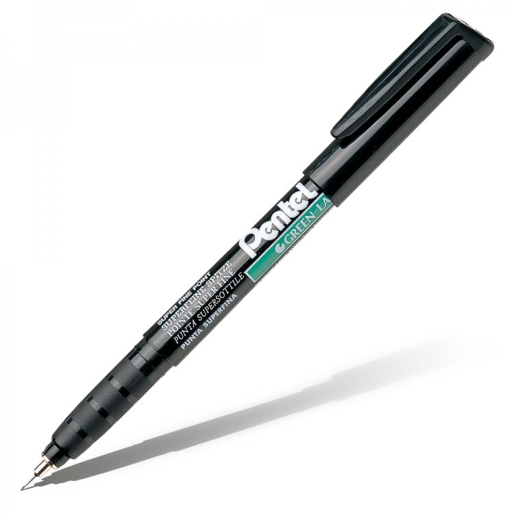 Pentel Маркер перманентный Green Label, черный 0.6 мм перо круглое 1 шт. NMF50-AO