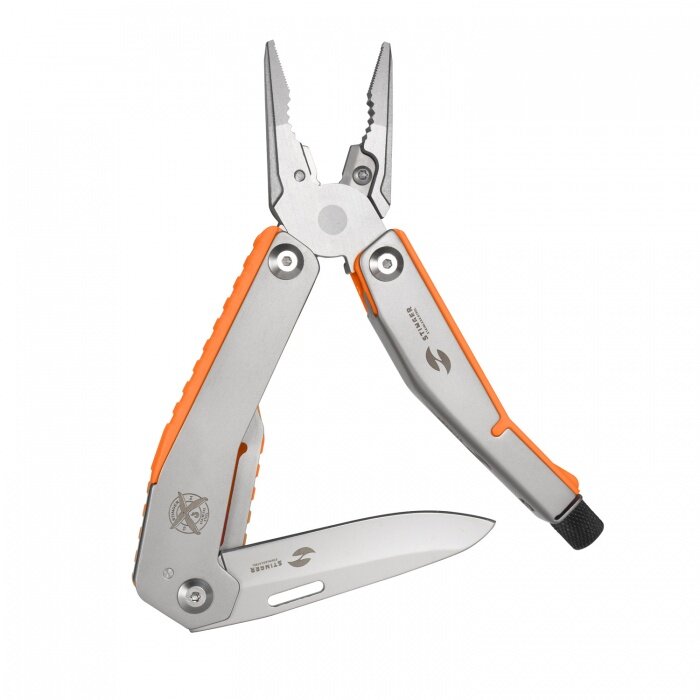 Stinger MT-GHK10 Мультитул stinger, 105 мм, 8 функций, сталь/абс-пластик, оранжевый, в комплекте нейлоновый чехол
