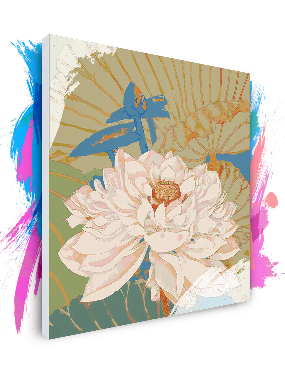 Картина по номерам на холсте Лотос Восточный стиль, 40 х 40 см