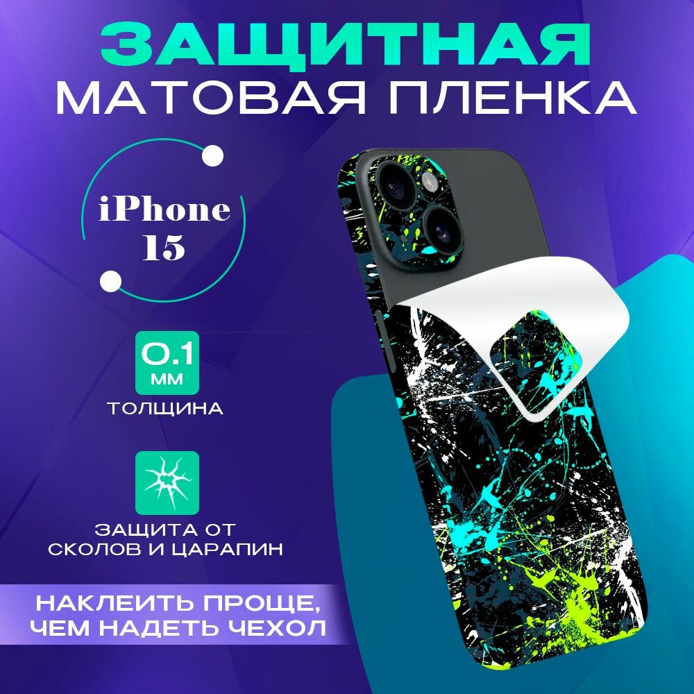 3D пленка на заднюю панель iPhone 15