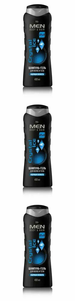 Шампунь-гель для волос и тела Iris Men Crystal Ice, 400 мл, 3 шт.