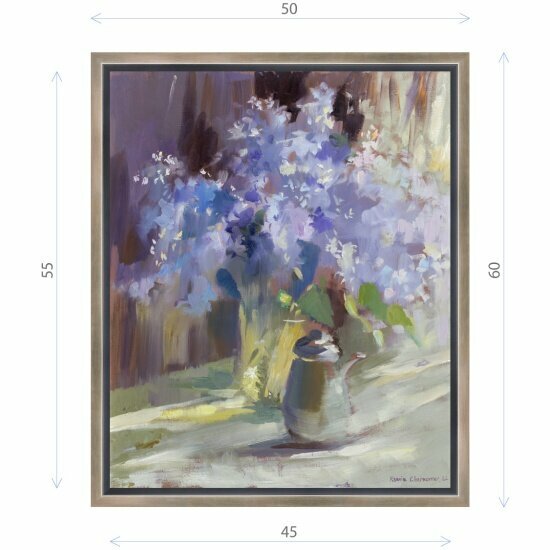 Картина Декор Депо Ксении Черномор Сиреневый дождь Матовый холст в раме 60х50 см