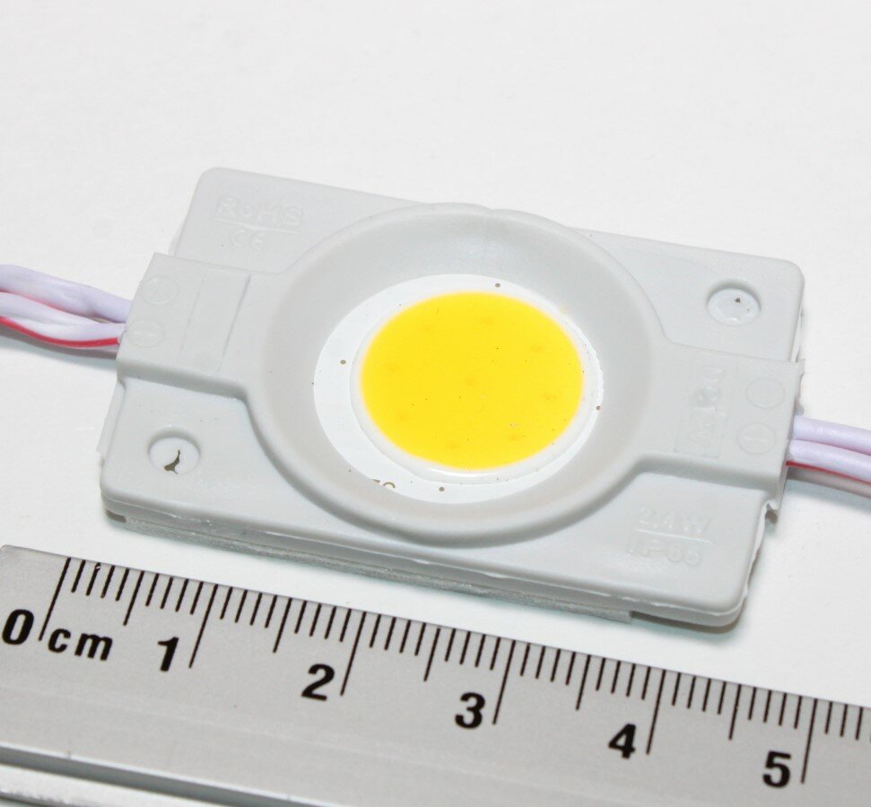 LED modul PCB-12-COB(9cr)-IP65-WW 200Lm, 2.4W, 3000k, Warm, Модуль светодиодный, 47x30x5мм