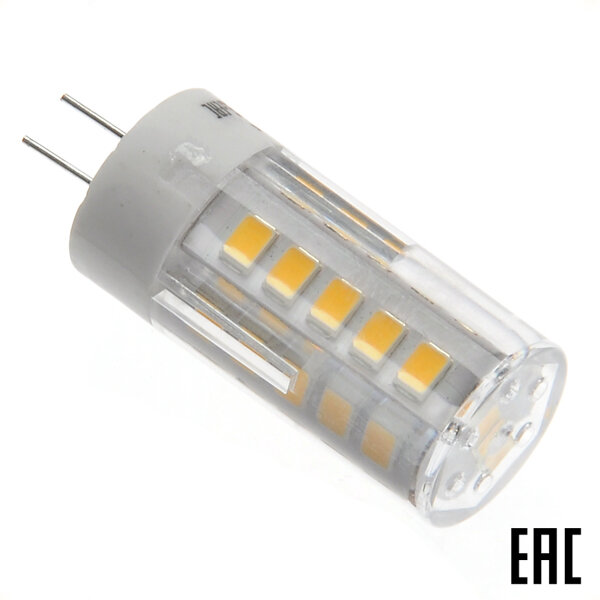 Лампа светодиодная "капсула" ЭРА теплый белый свет 3 Вт Б0033193 LED JC-3W-12V-827-G4 240Лм 2700К (4 шт. в комплекте)