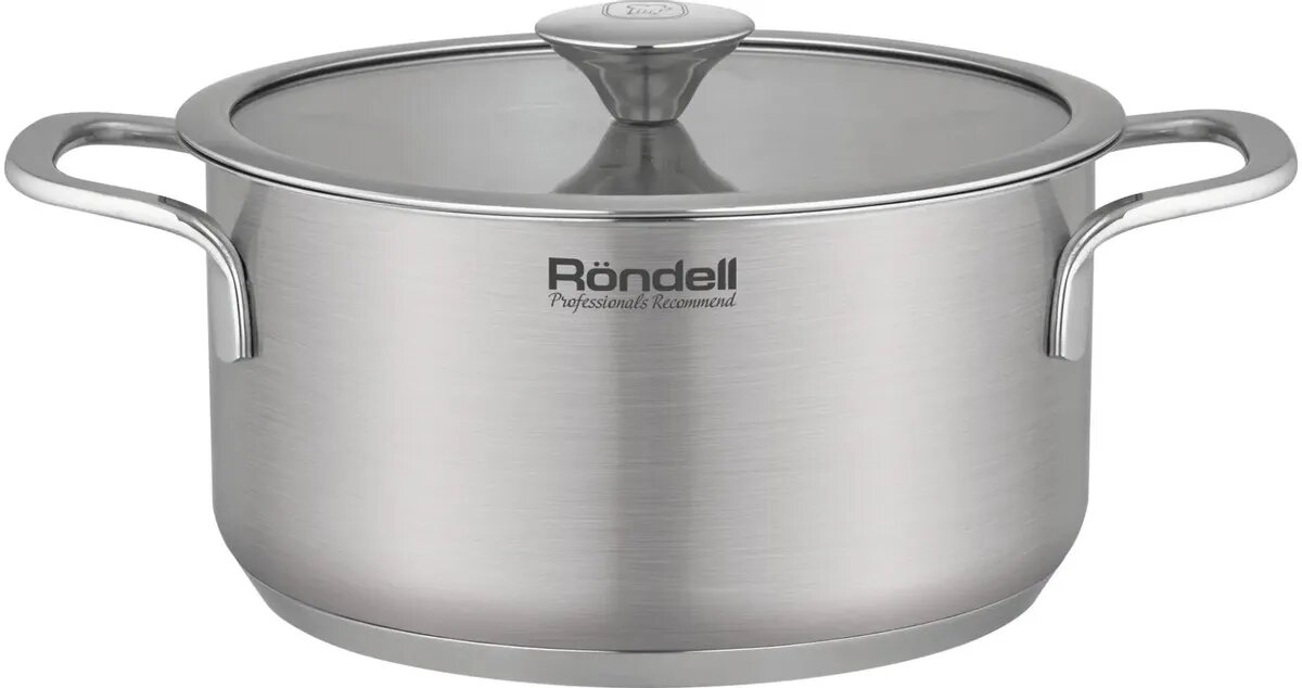 Кастрюля Rondell Modern RDS-1747, 2.8л, с крышкой, стальной
