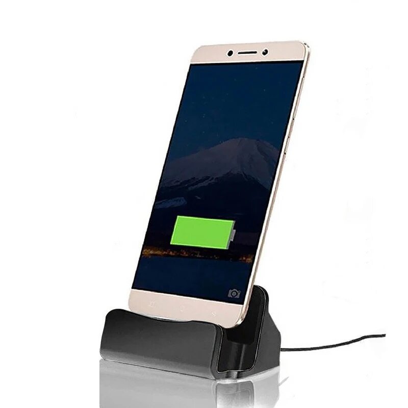 Зарядная док-станция USB Type-C для Xiaomi Note 10 9 8 Lite SE 9T Redmi 9T 8 8A Note 10 9 8 7 Pro Black