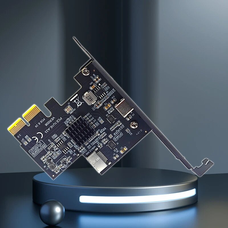 Добавьте карты PCI Express X2 к Type-E + Type-C Карта расширения USB3.2 GEN2 10 Гбит/с ASM3142 Чип Адаптер PCI-E к USB-C для настольных ПК