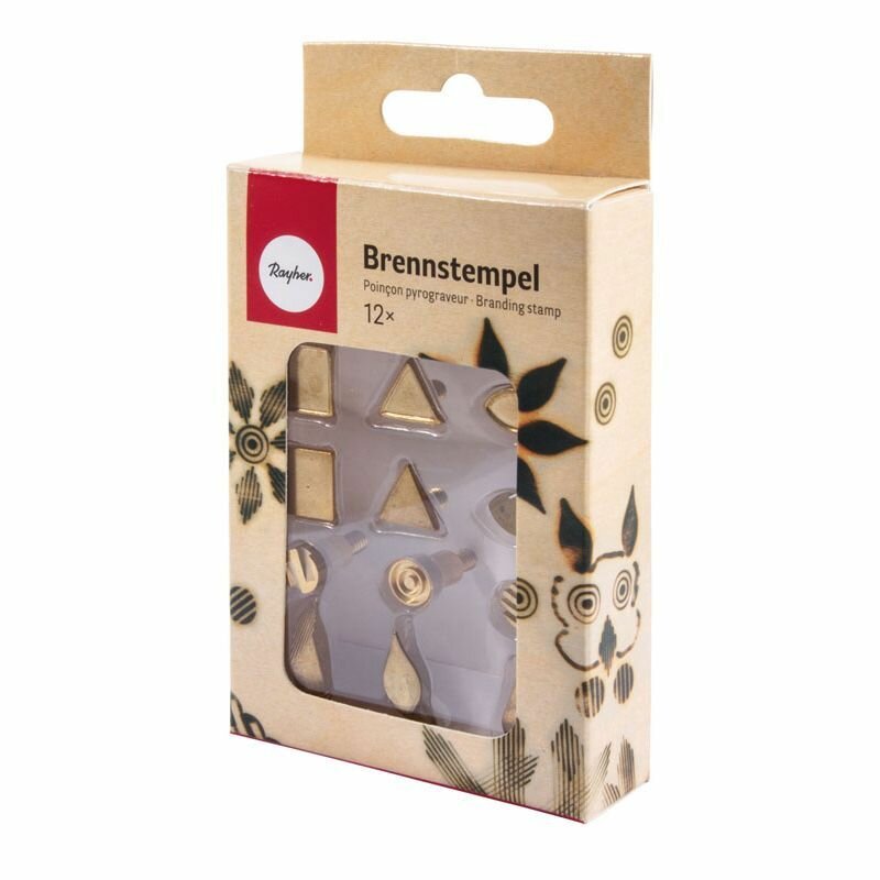 Насадки для выжигателя Rayher "Геометрические фигуры", латунь, 12 шт