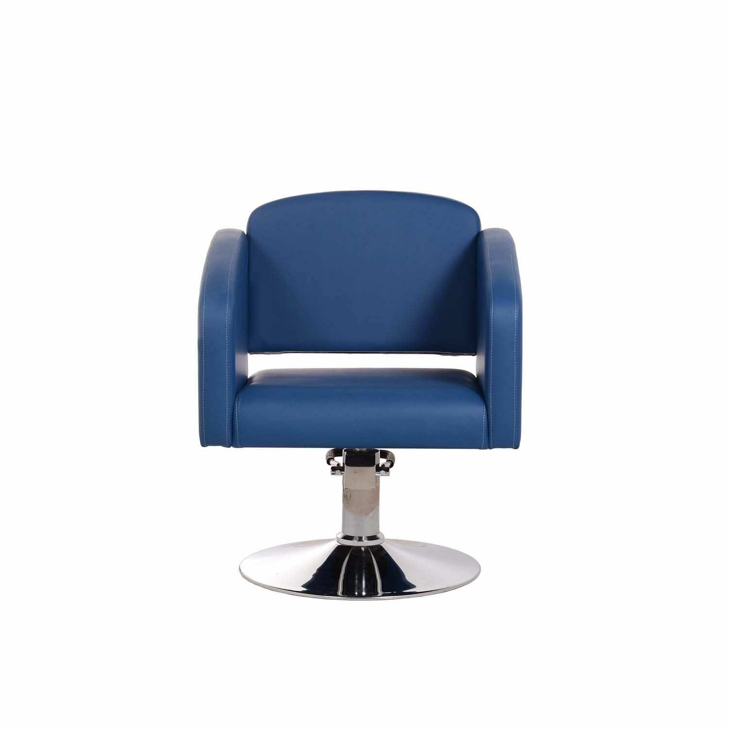 Парикмахерское кресло "Лола", синий цвет, основание - диск, гидравлика