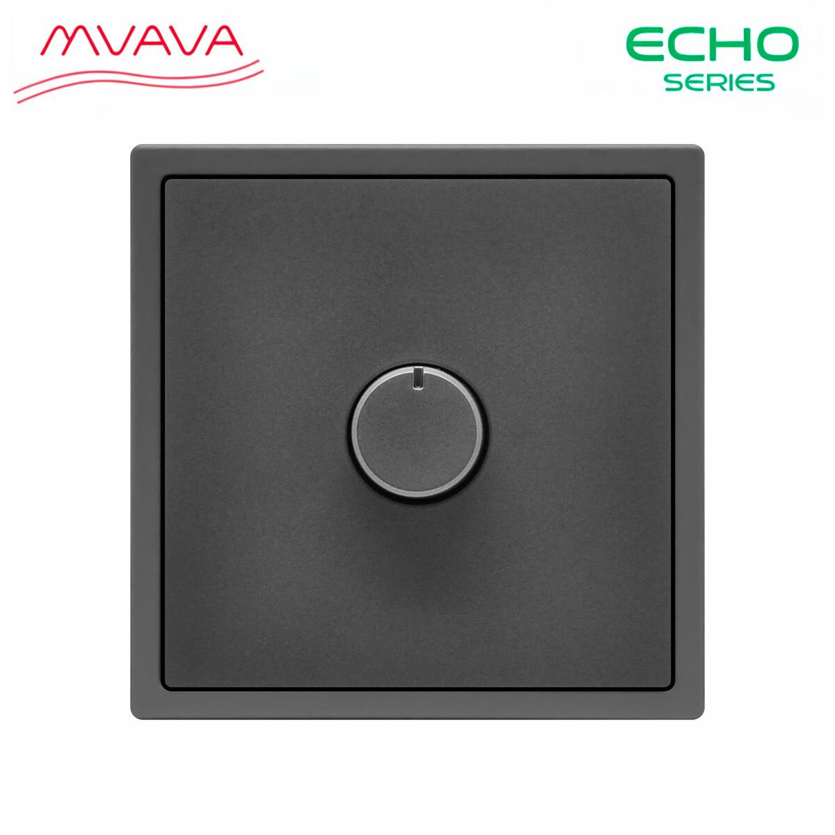 Выключатель диммер echo, 1 пост, рамка пластик 81х81мм, цвет серый