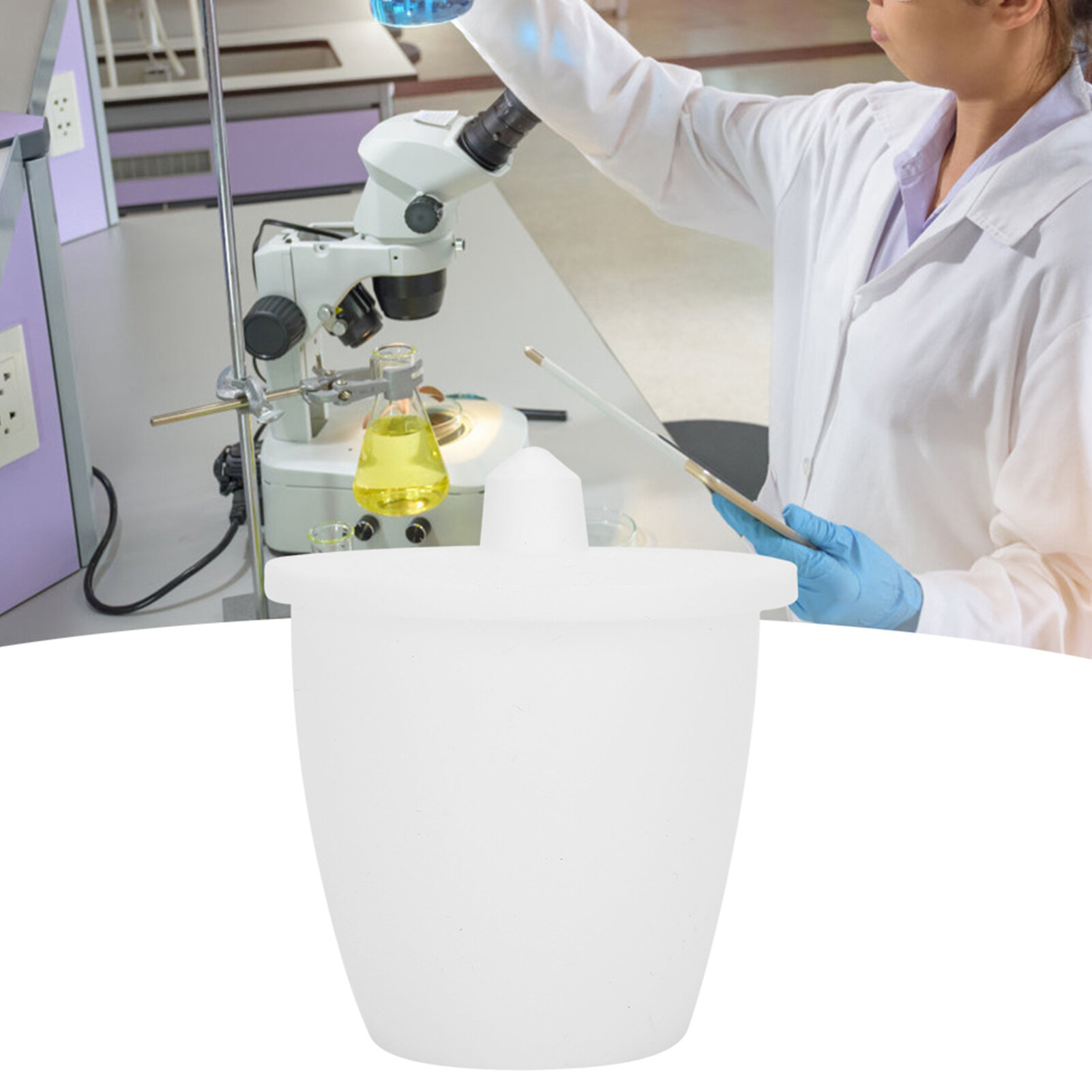 Лабораторный тигель Высокий формат тфэт тигель с крышкой Экспериментальные принадлежности 30мл