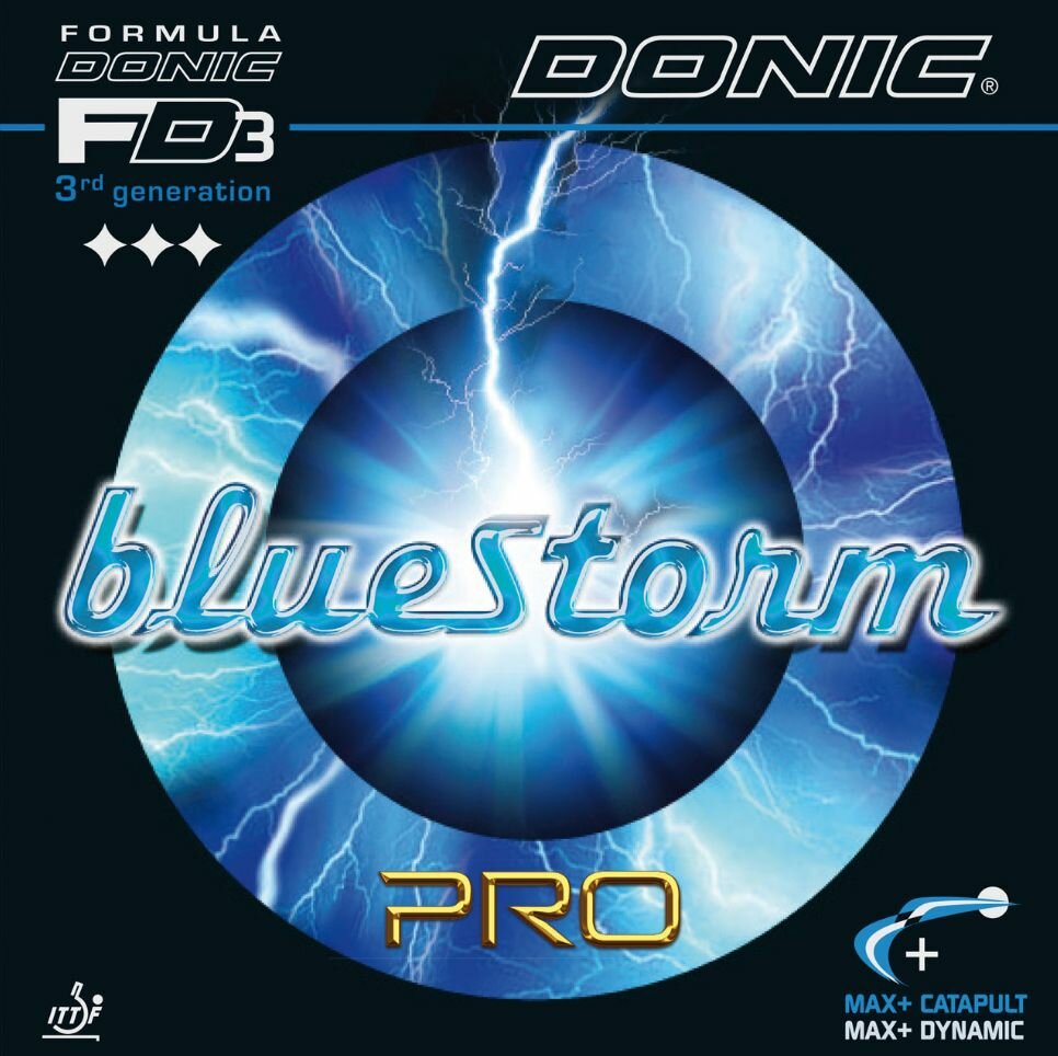 Накладка для ракетки настольного тенниса DONIC BlueStorm Pro, Черный, толщина губки max