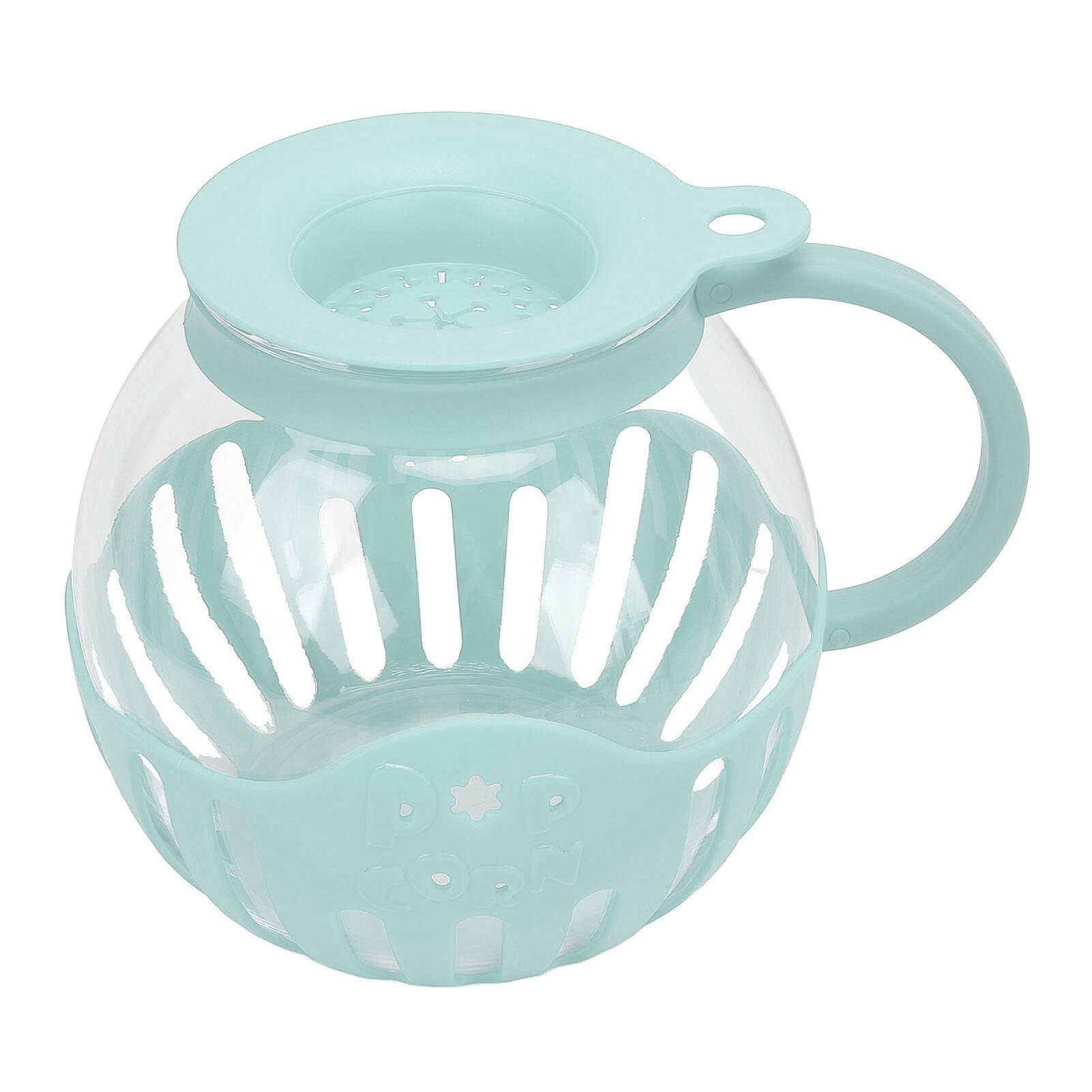 Стеклянная банка для попкорна объемом 2,13 л с широким горлышком и ручкой для кинотеатров, игр и вечеринок, зеленая