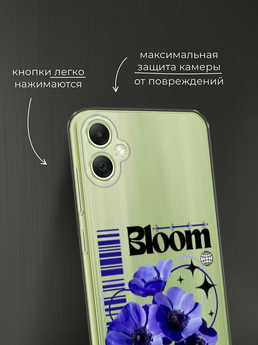 Чехол на Samsung Galaxy A05 / Самсунг Галакси A05 с принтом "Завораживающие анемоны", прозрачный — фото 1