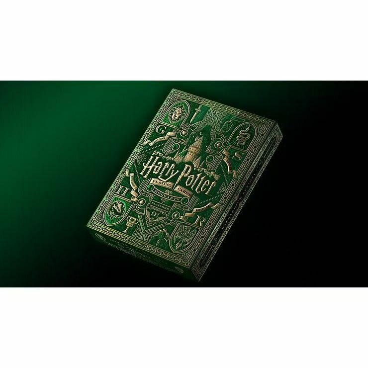 Карты Theory11 "Harry Potter Deck - Slytherin", игральные, 54 карты, 9x6 см, зеленые