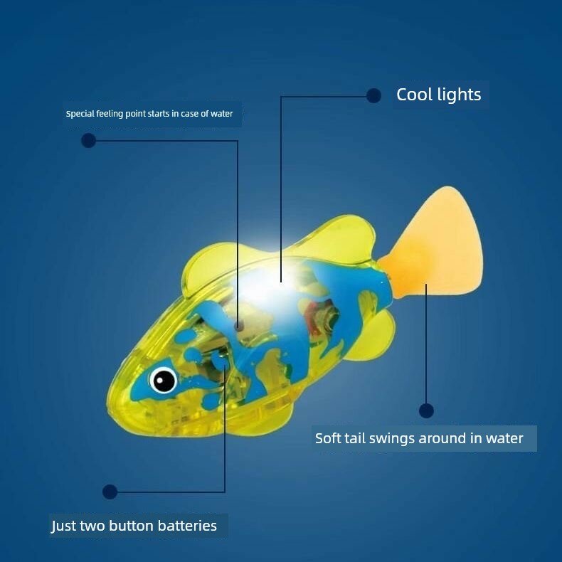 Детская электронная игрушка-рыбка с подсветкой и функцией качания, для игр в воде в ванной, электрическая имитация