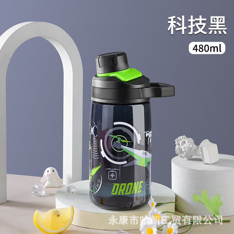 Новый стиль детский стакан с соломкой Tritan пластиковый стакан для воды мультфильм портативный ремень шкала