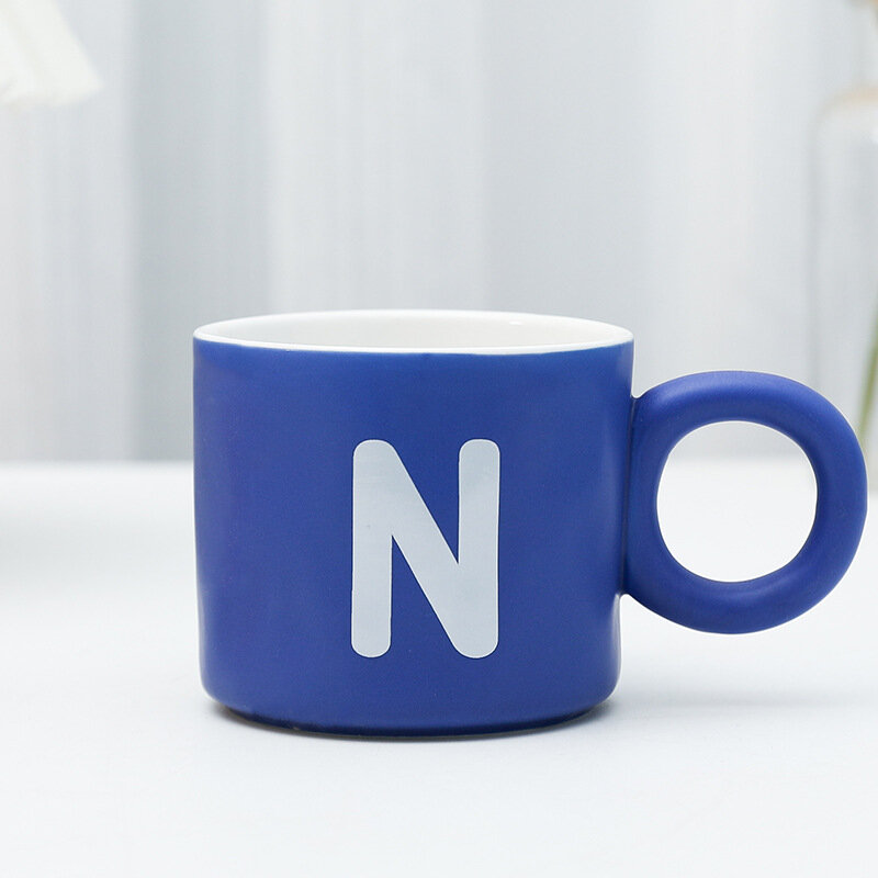Croin синяя креативная керамическая кружка большой емкости Персонализированная чашка фамилии офисная пара чашка для
