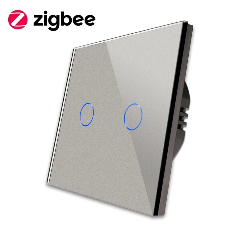 Сенсорный выключатель Zigbee Grey 2gang