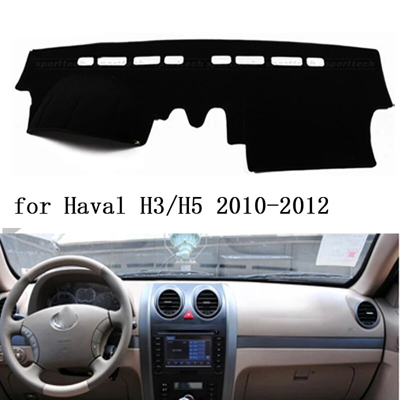 Для haval Great wall H3 2010 2011 2012, чехлы на приборную панель с правой и левой стороны автомобиля, коврик, подушка, коврики, аксессуары Left Hand Drive, Black Edge