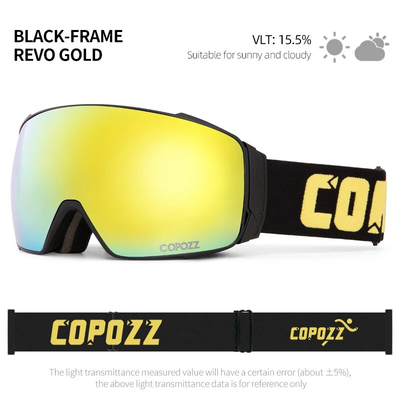 COPOZZ Магнитные лыжные очки COPOZZ Черный, Black gold only