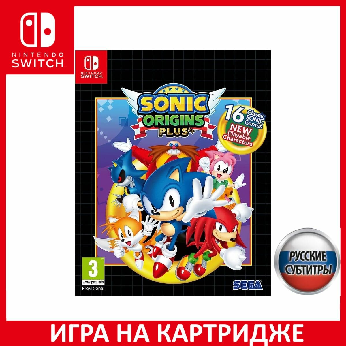 Игра Sonic Origins Plus Switch Русская Версия Картридж на Nintendo Switch