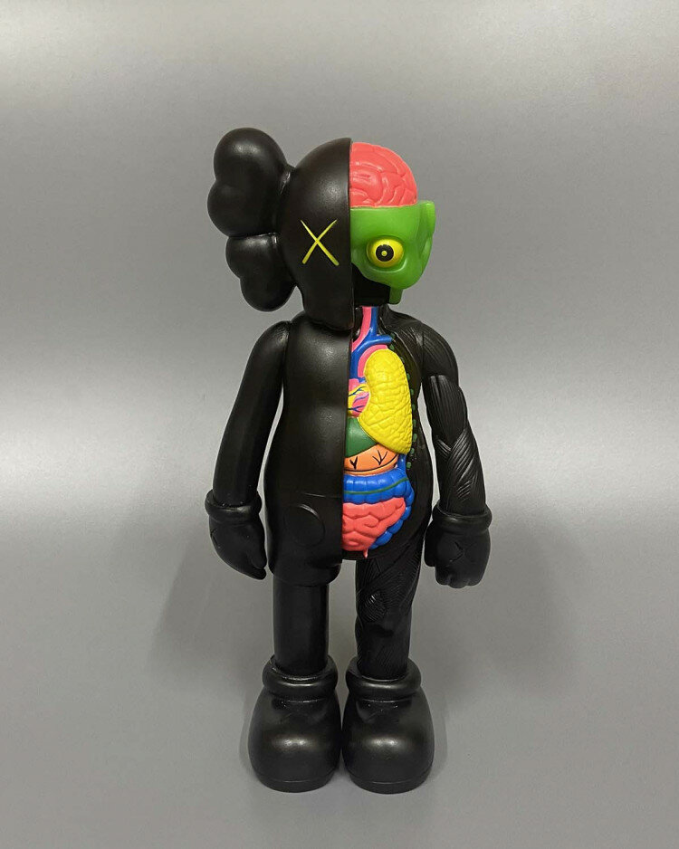 Kaws статуэтка/фигурка для интерьера анатомия-черный 19см