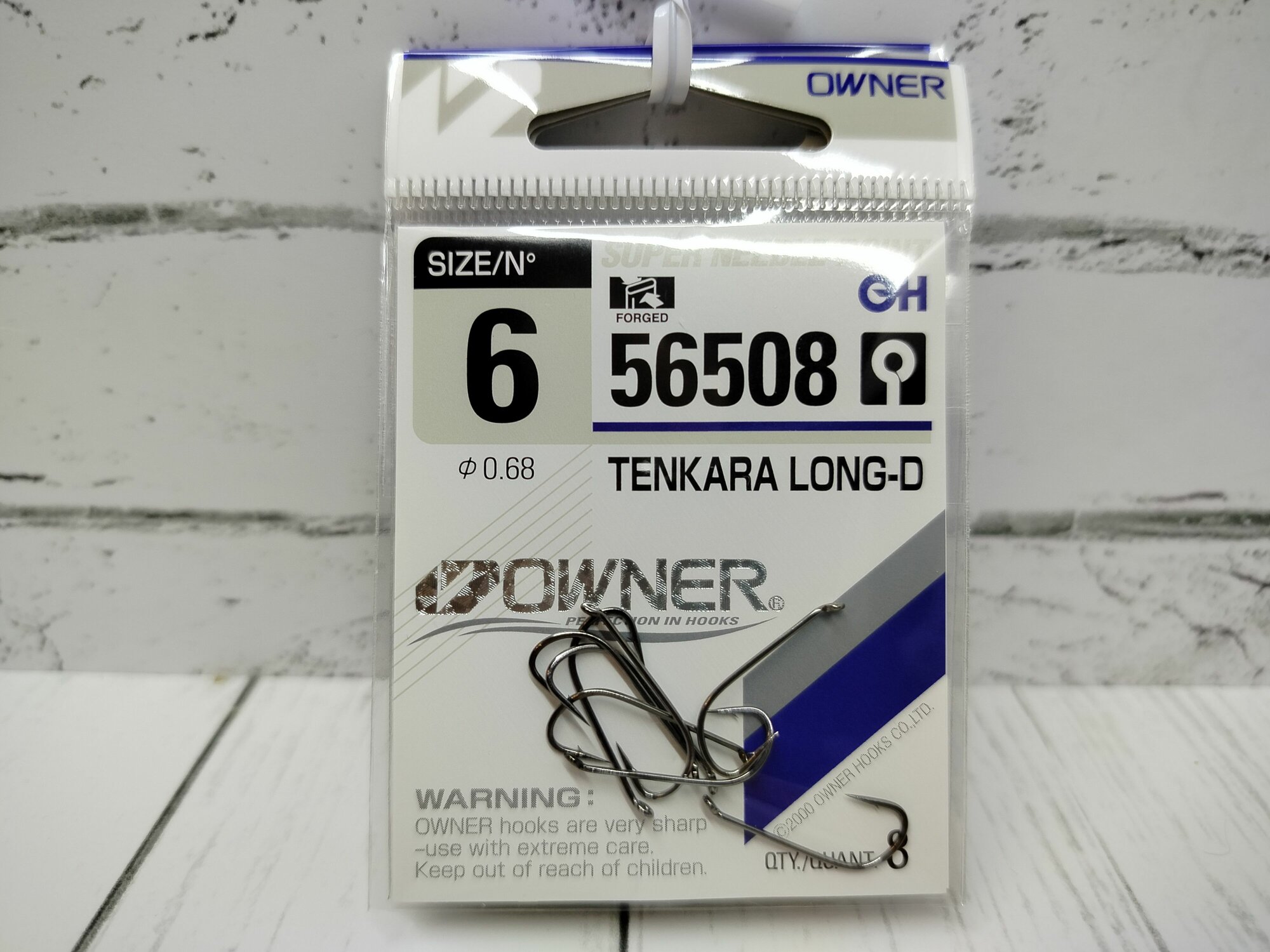 OWNER Крючок рыболовный TENKАRА LONG-D "ORIGINАL" 56508-BC №6-5уп (40шт)