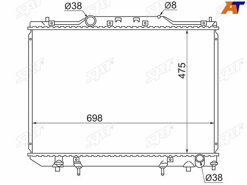 . SAT Радиатор охлаждения двигателя для Toyota Gaia 98-04 , Ipsum (SXM10, ACM20) 96-09 , Nadia 98-03 , Picnic 96-01