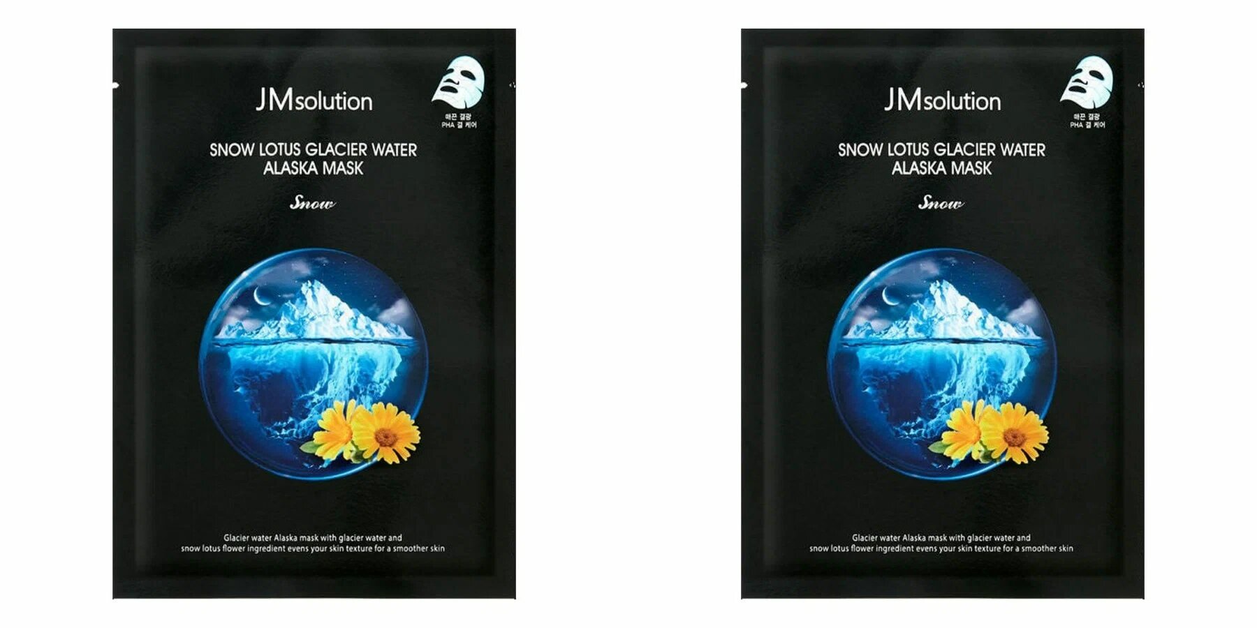 Отшелушивающая тканевая маска JMsolution с экстрактом снежного лотоса, Snow Lotus Glacier, 30 мл, 2 шт