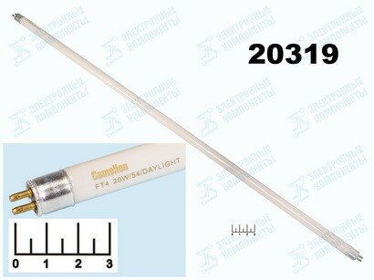 Лампа люминесцентная T4 20W/54 6500K белый холодный (566мм) (3373)