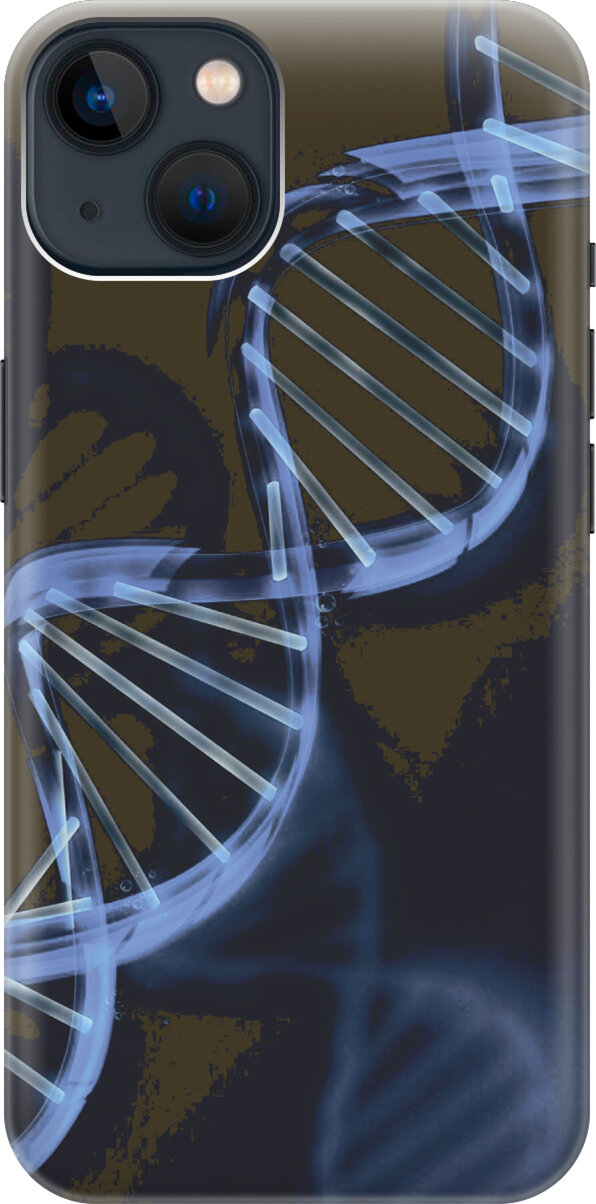 Силиконовый чехол на Apple iPhone 13 Mini / Эпл Айфон 13 мини с рисунком "Цепочка ДНК"