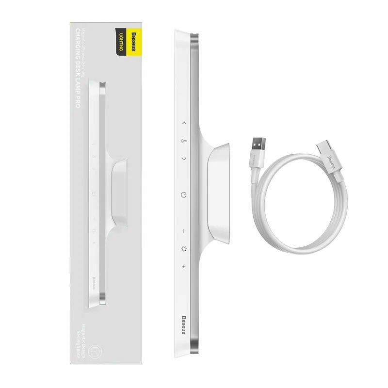 Светильник настенный светодиодный беспроводной Baseus Magnetic Stepless Dimming Charging Desk Lamp Pro Белый