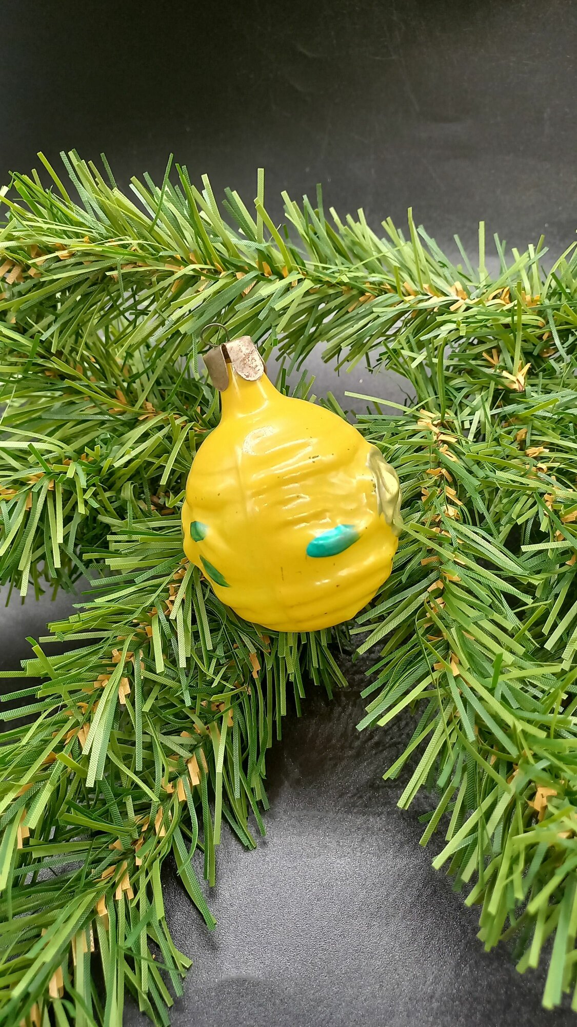 Ёлочная игрушка Роза подвесная винтажная советская, стекло, СССР