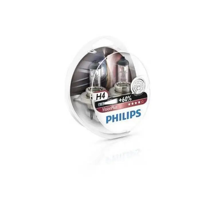 Лампа галогеновая H4 VisionPlus +60% 12V 60/55W P43t-38 S2 PHILIPS - 12342VPS2
