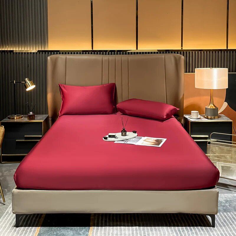 Шелковая простыня Monnom 100% шелк 140x190 см Бордовый, 160x200x25cm, Win red