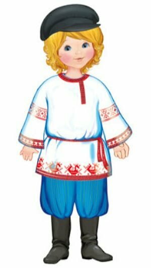 Плакат Мальчик в русском костюме (северном) (42*18см, вырубка) (Ф-9318), (Сфера, 2024), Л, c.1