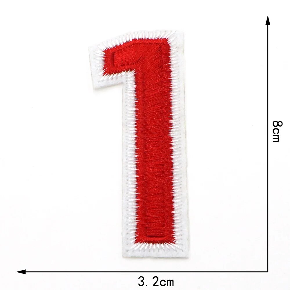 Красные вышитые патчи с цифрами 0-9 Антикварная медь