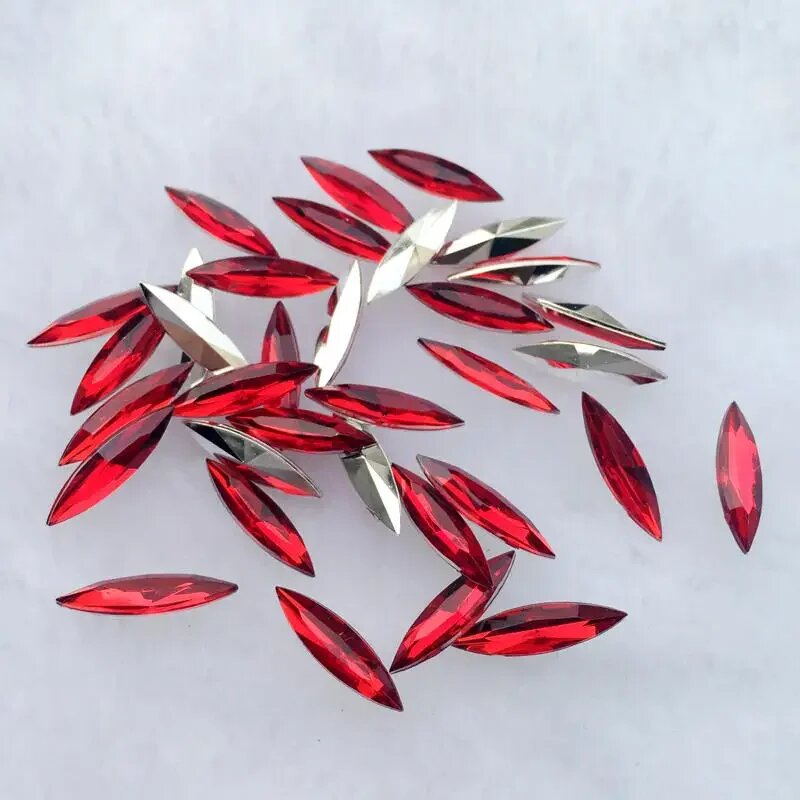 Стразы акриловые Red, Серебряный, 4x15 мм, 150 шт.